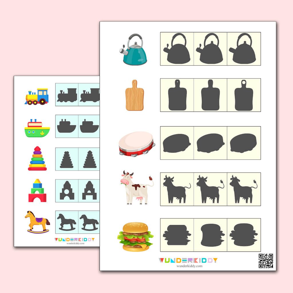 Printable Activity for Toddlers Find the Correct Shadow