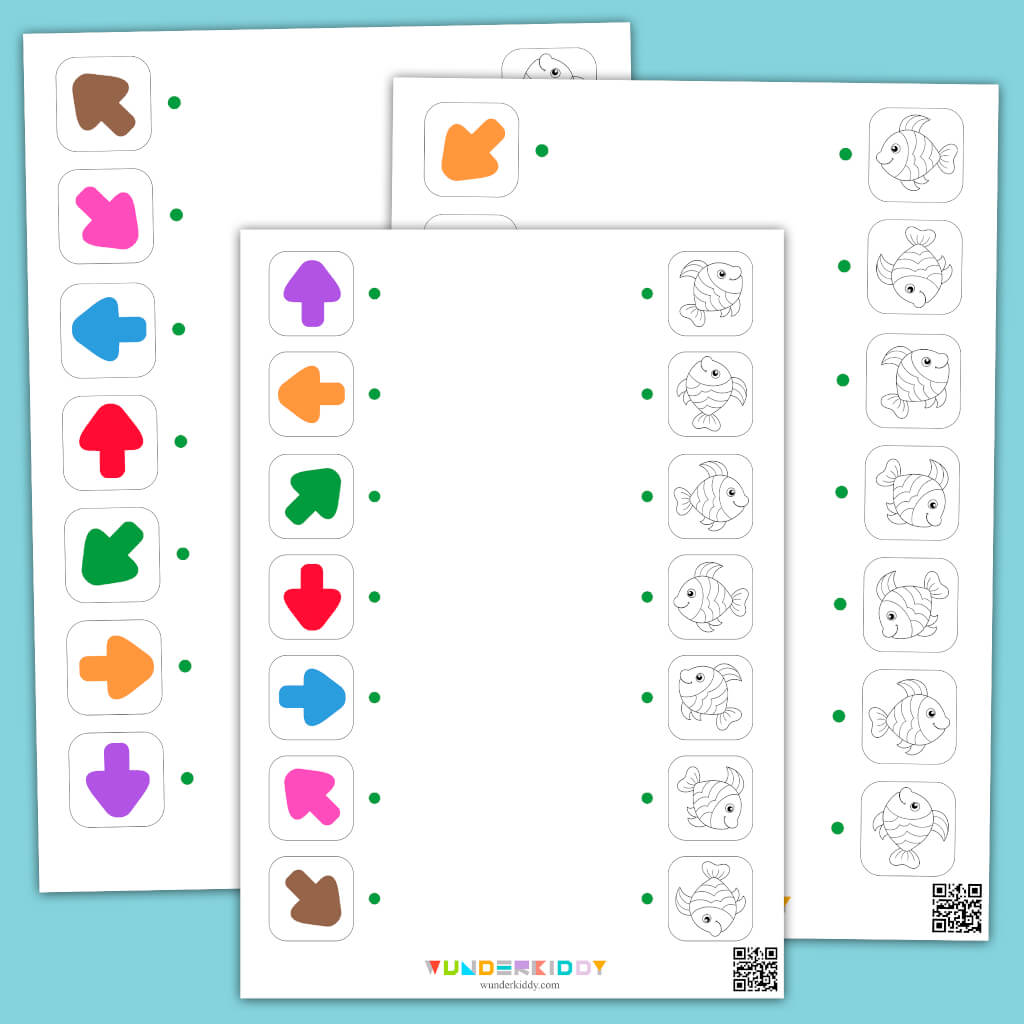 Printable Fish Follow Directionality Activities for Preschool