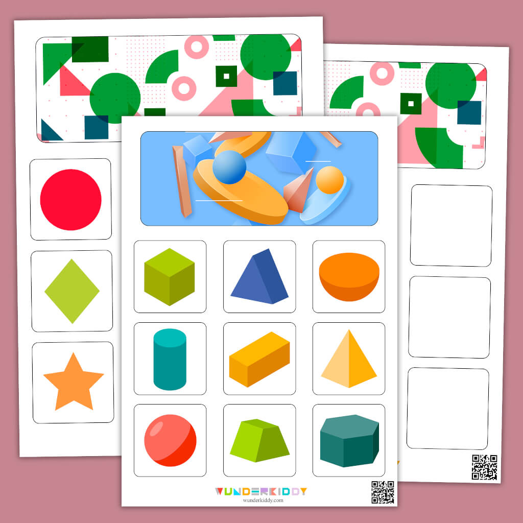 Printable 2D and 3D Shape Sorting Activity for Kids