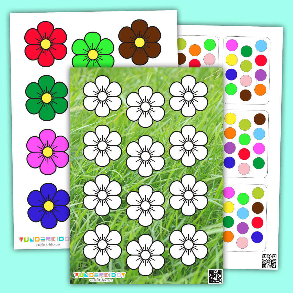 Printable Flowers Pattern Hands on Activities for Kindergarten