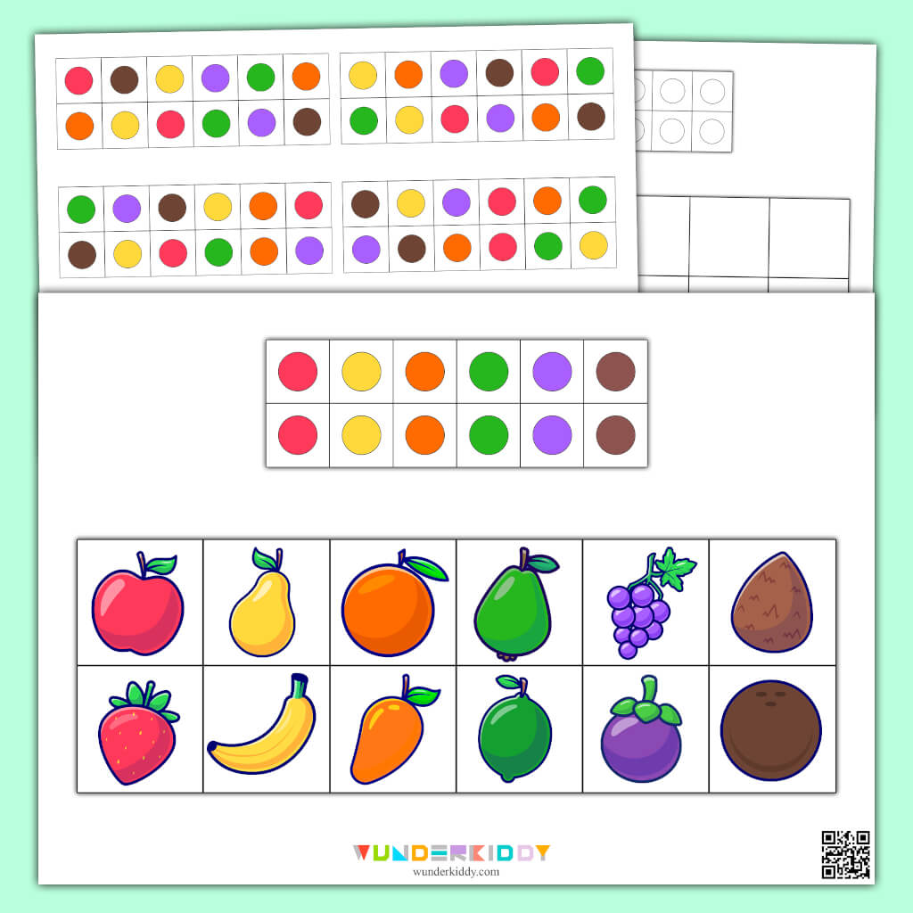 Printable Fruit Theme Fun Pattern Matching Activity