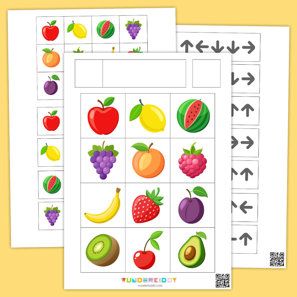 Printable Find the Fruit Spatial Orientation Activity for Kids