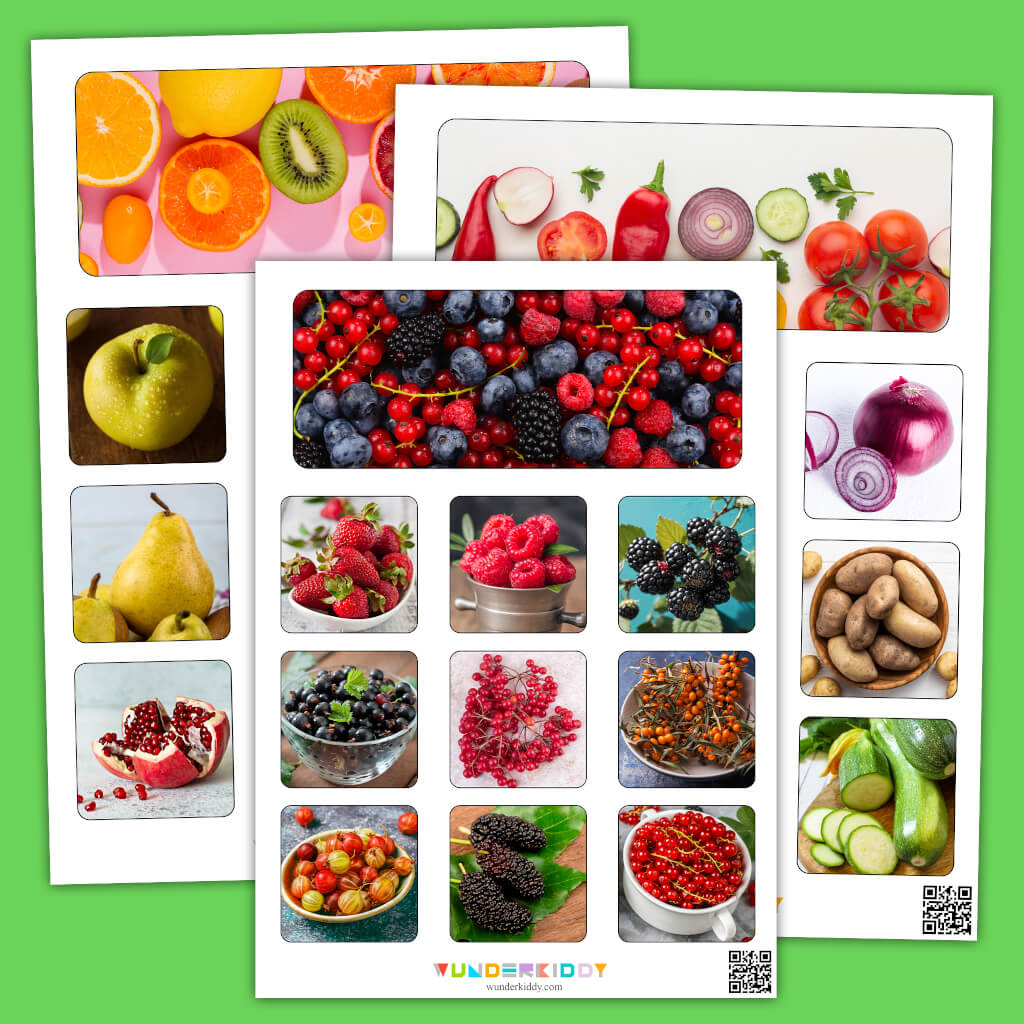 Printable Sorting Game: Fruits, Vegetables and Berries