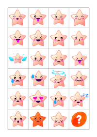 Flash cards «Funny stars» - Download or print for free