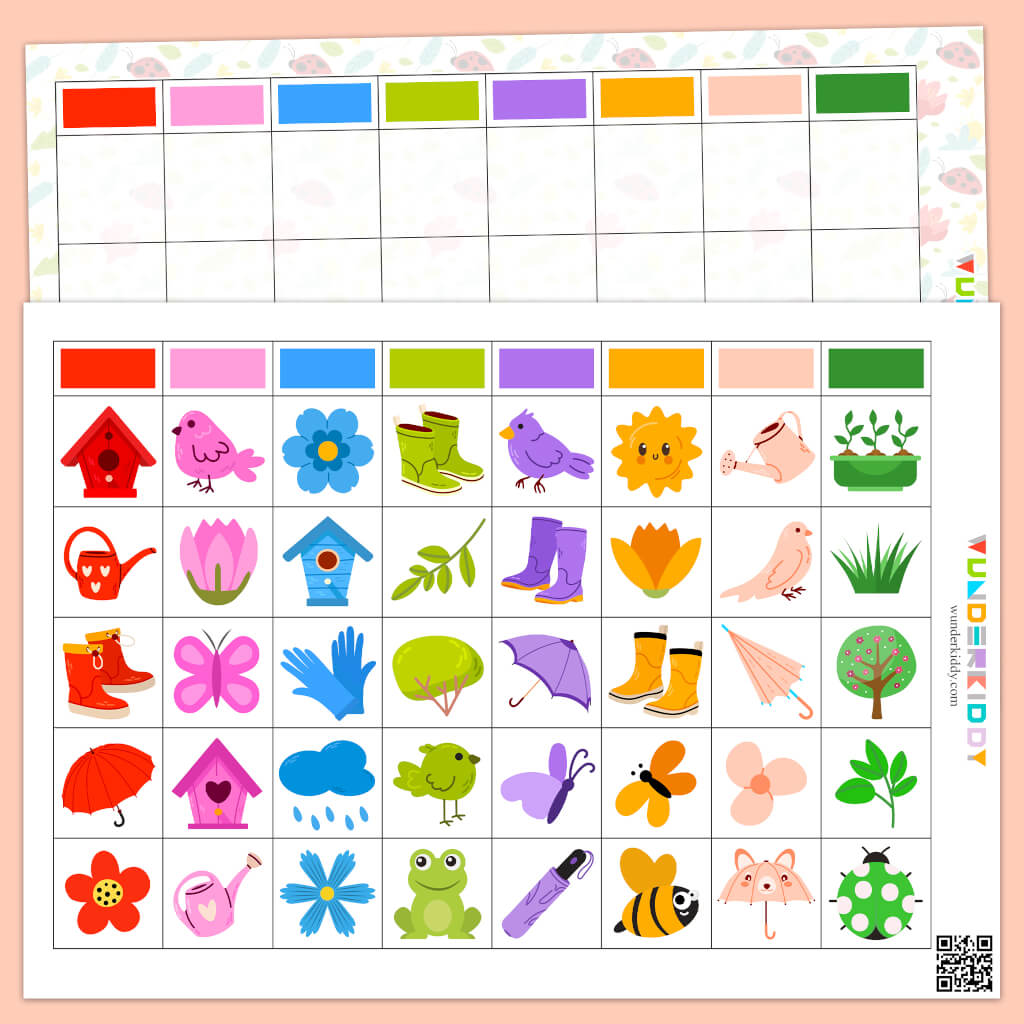 Printable Garden Themed Color Recognition Activity for Kids