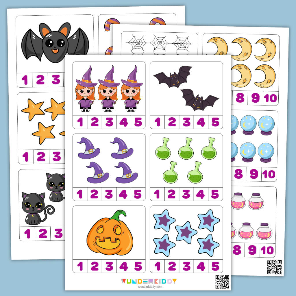 Printable Halloween Counting Worksheets: Numbers 1-10 Activity