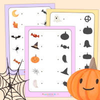 Worksheets «Halloween shadow matching» - Printable PDF for play and learn