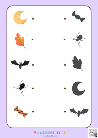 Worksheets «Halloween shadow matching» - Printable PDF for play and learn