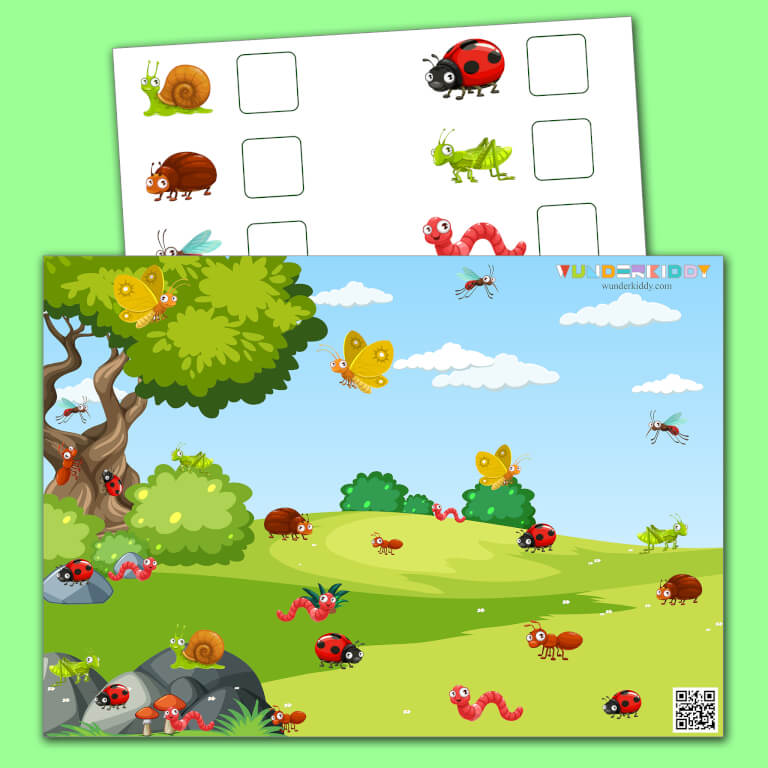 Activity sheet «How many insects?» - Download or print for free