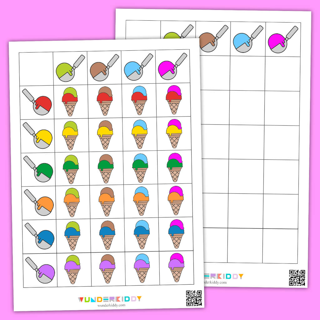 Ice Cream Pattern Matching: Visual Discrimination Worksheets