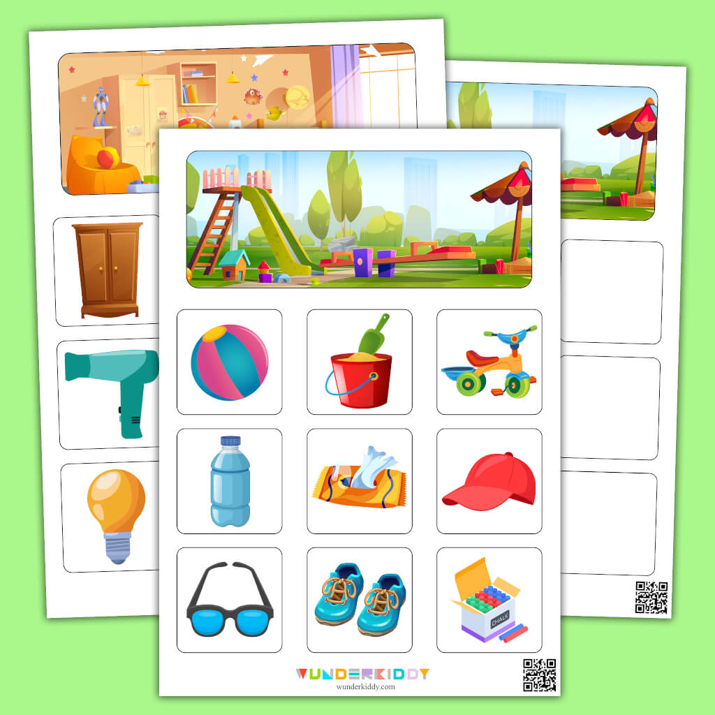 Printable Indoor vs Outdoor Sorting Printable for Kids