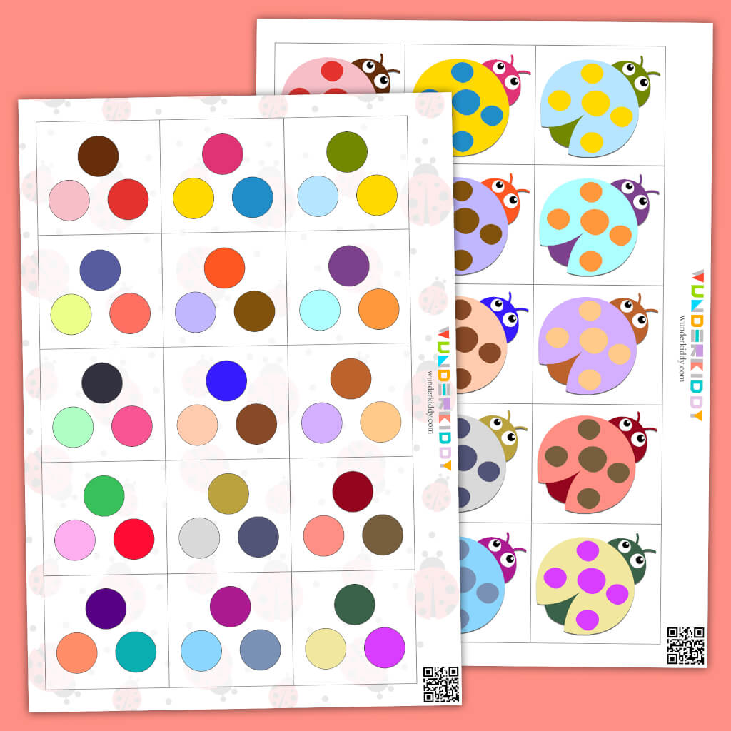 Printable Ladybug Color Pattern Matching Activity for Kids