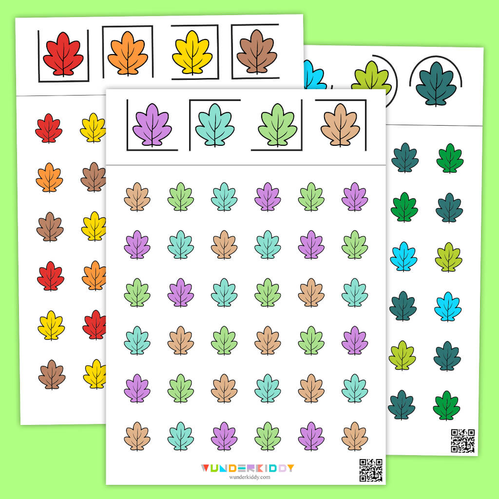 Visual Scanning Activity: Leaf Matching Activity for Kids