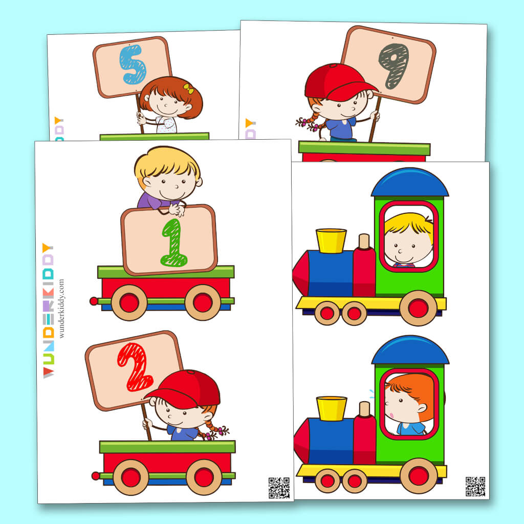 Learning Numbers Colored Worksheet The Train