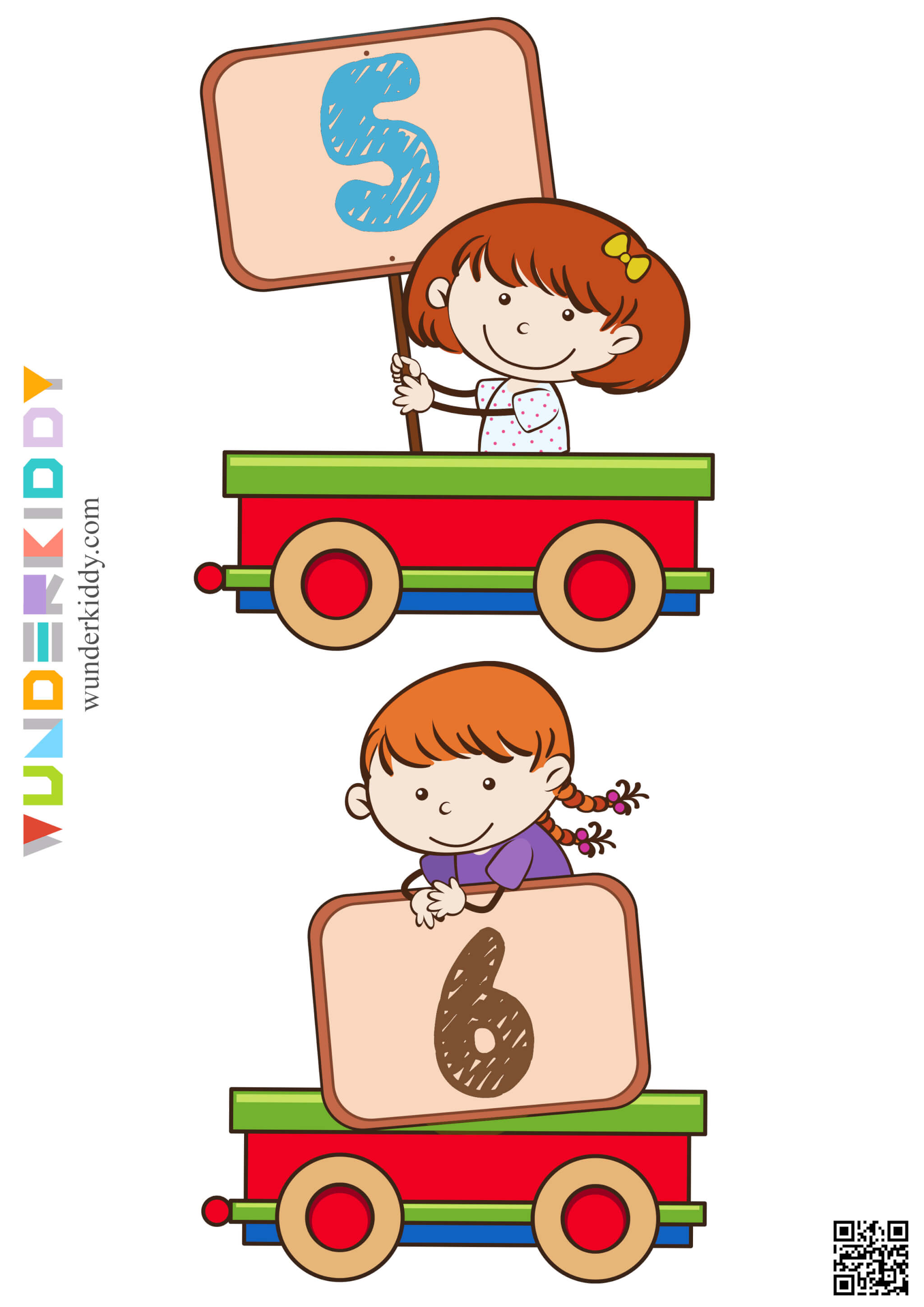Learning Numbers Colored Worksheet The Train