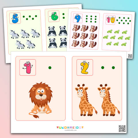 Flash cards «Learning to count up to 10» - Download or print for free