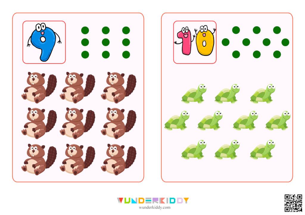 Flash cards «Counting from 1 to 10» - Download or print for free