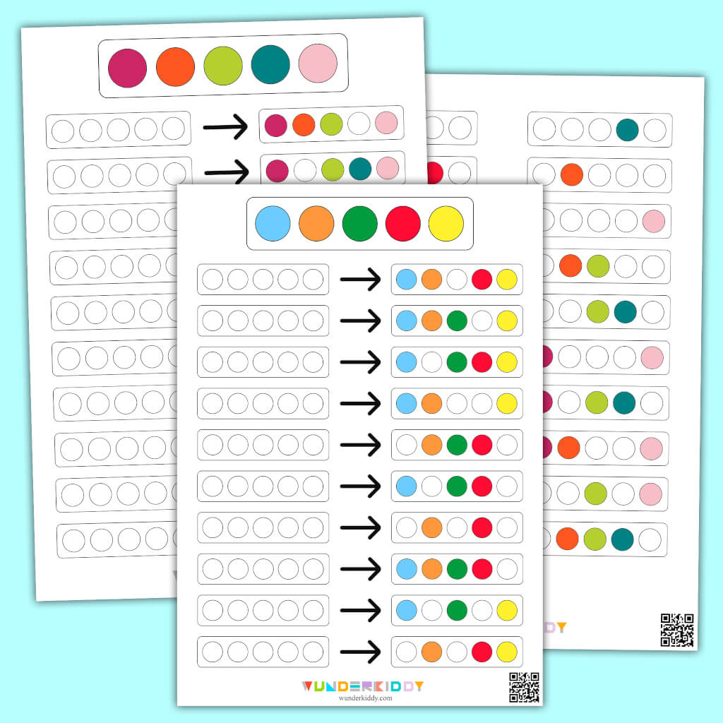 Printable Missing Colors Visual Memory Preschool Activity