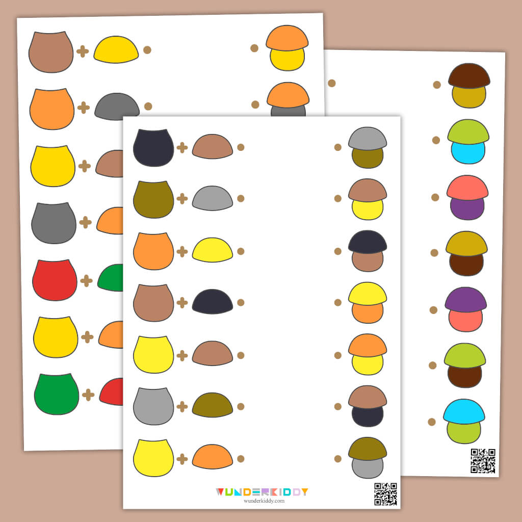 Fun Printable Mushroom Visual Perception Worksheet for Preschool