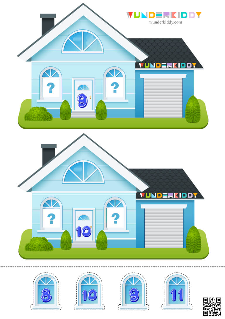 Activity sheet «Neighboring numbers» - Download or print for free