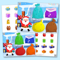 Activity sheet «New Year's Gifts» - Printable PDF for play and learn