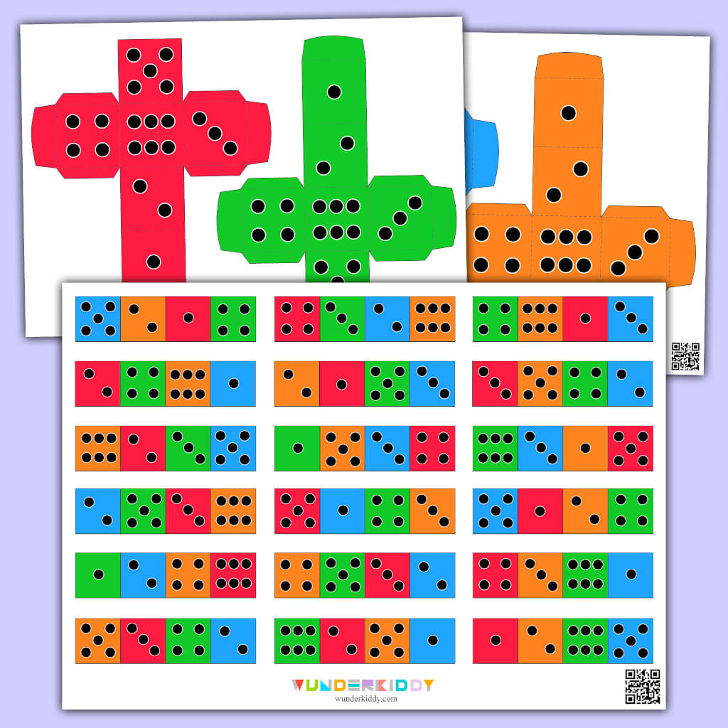 Printable Number Cube Follow by Pattern Activity for Preschool