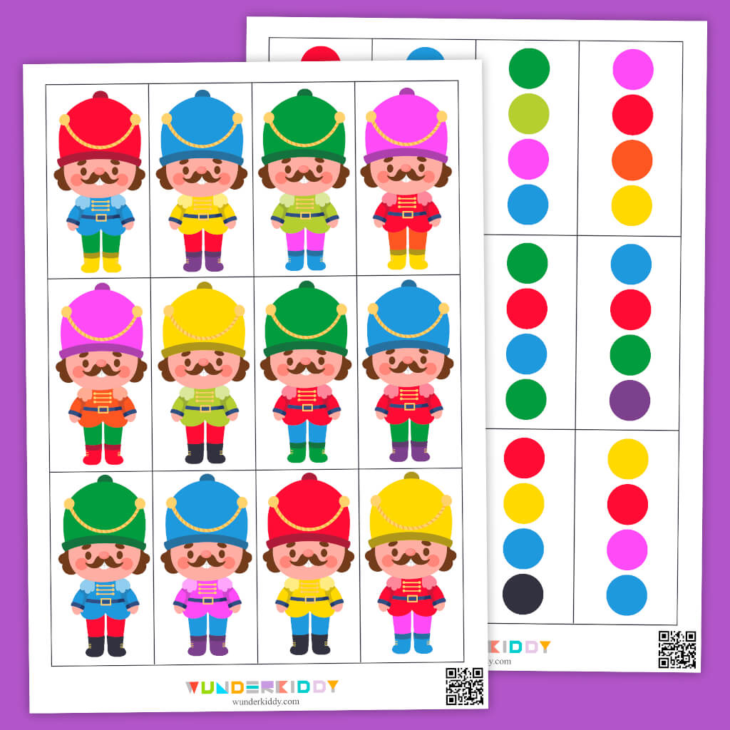 Printable Nutcracker Color Sort Activity for Preschoolers