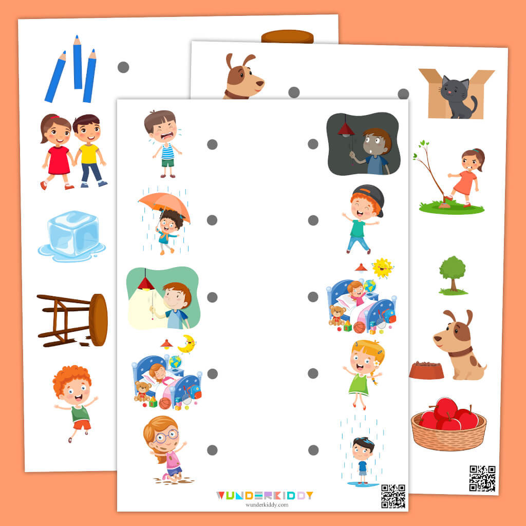 Printable Opposites Worksheet: Find and Match Pictures