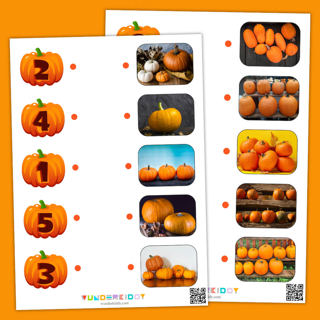 Printable Pumpkin Photo Counting Numbers 1-10 Activity for Kids