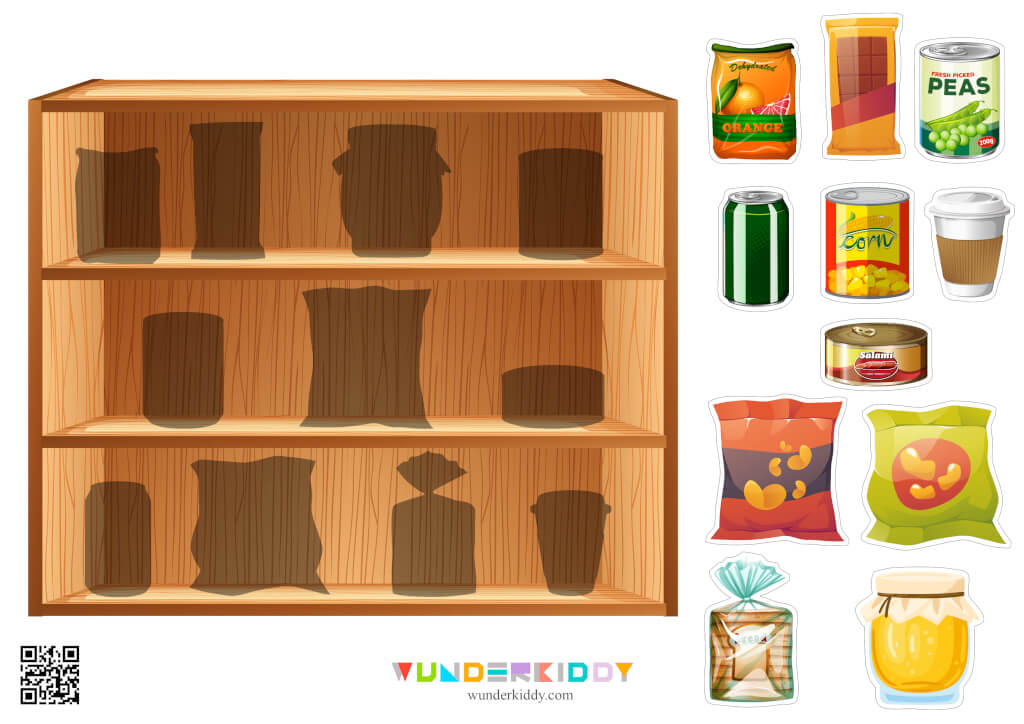 Activity sheet «Refrigerator or shelf» - Download or print for free