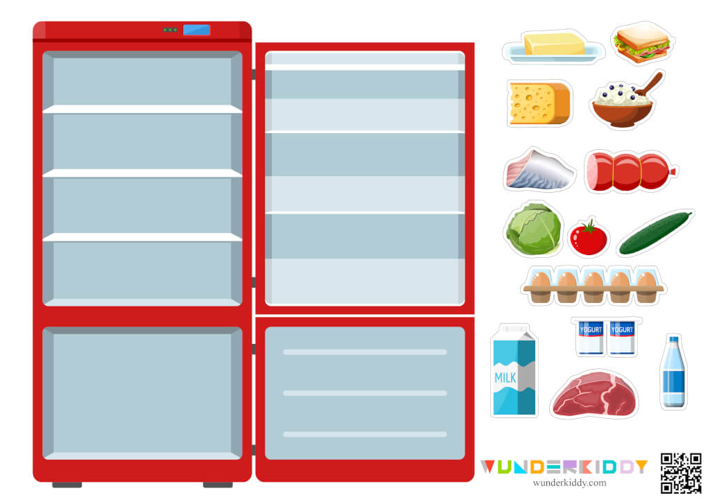 Activity sheet «Refrigerator or shelf» - Download or print for free