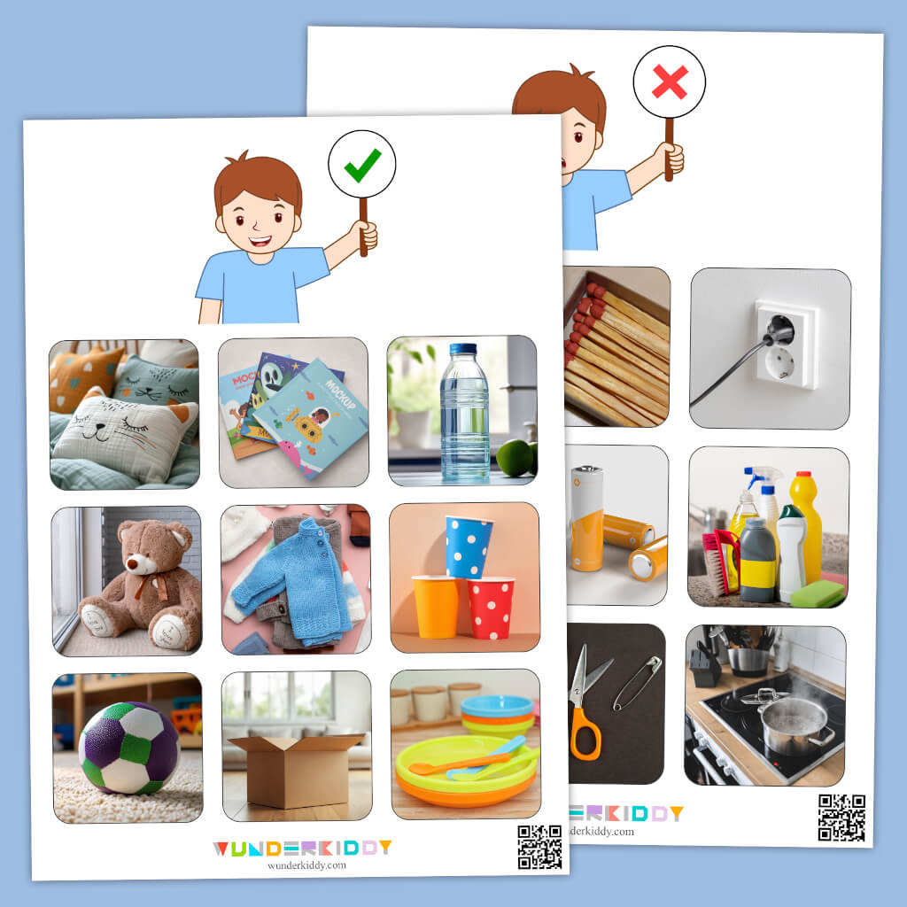 Printable Child Safety at Home Sorting Worksheets for Early Years