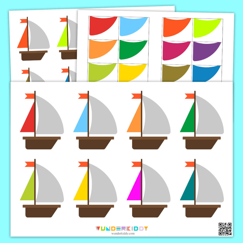 Printable Sailboat Color Activity for Early Learners
