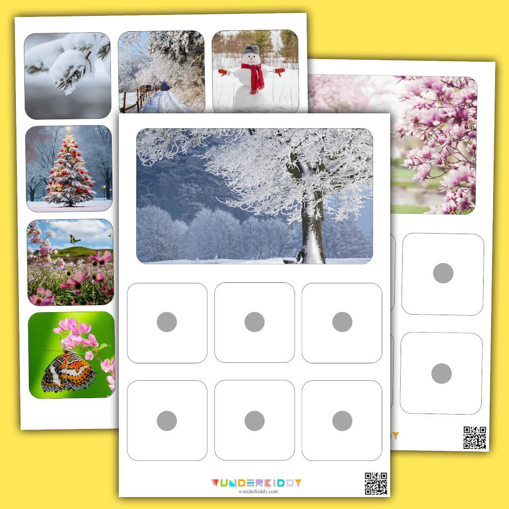 Printable Seasons Mats Sorting by Season Activity for Kids