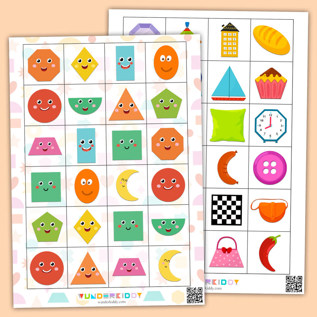 Printable Shape Object Matching Game Cards for Kids