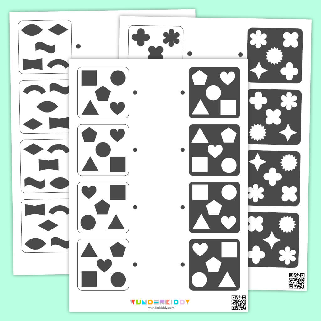 Arbeitsblätter zum Zuordnen von Formen für den Kindergarten