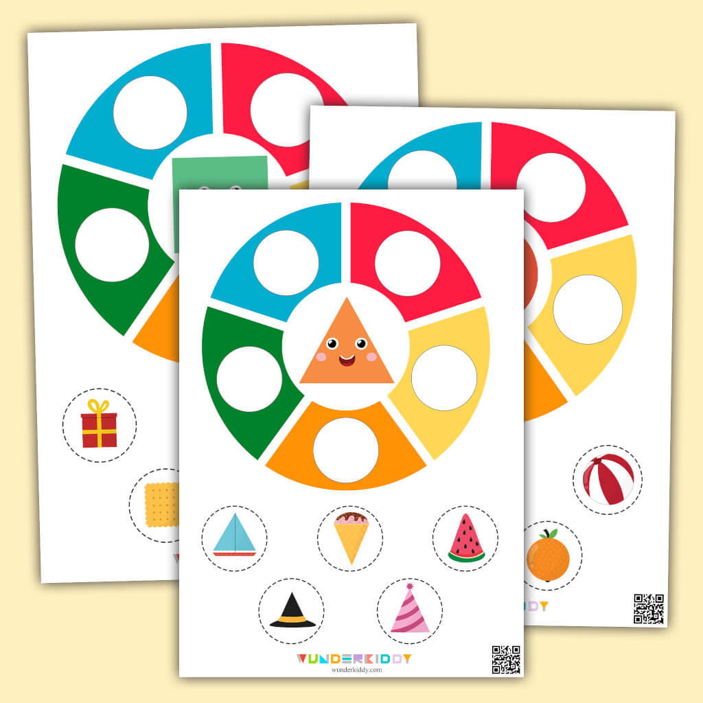 Printable Shape Object Clip Card Activity for Kindergarten