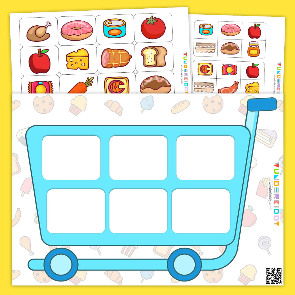 Printable Grocery Shopping List Memory Preschool Activity