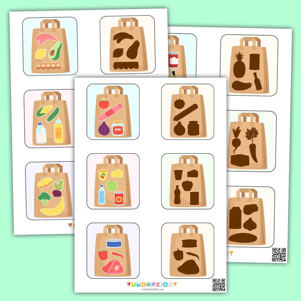 Shopping Package Printable Learning Game for Kindergarten