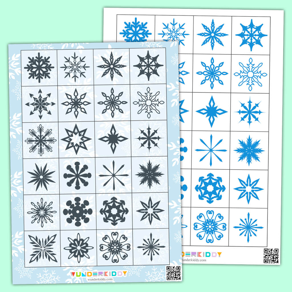 Printable Snowflakes Shadow Matching Montessori Worksheet Printable Snowflakes Shadow Matching Montessori Worksheet
