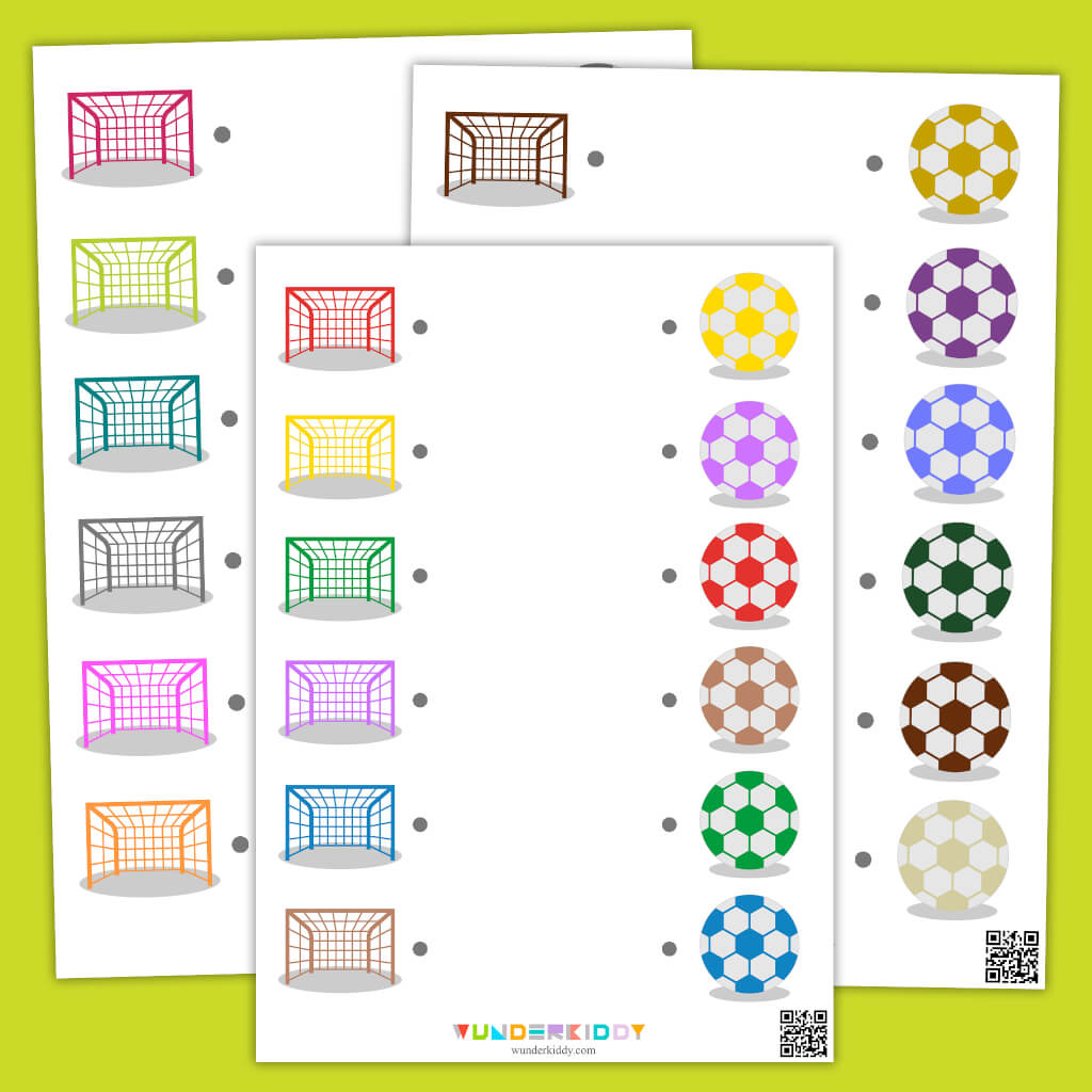 Color Matching Soccer Game – Printable Worksheet for Kids