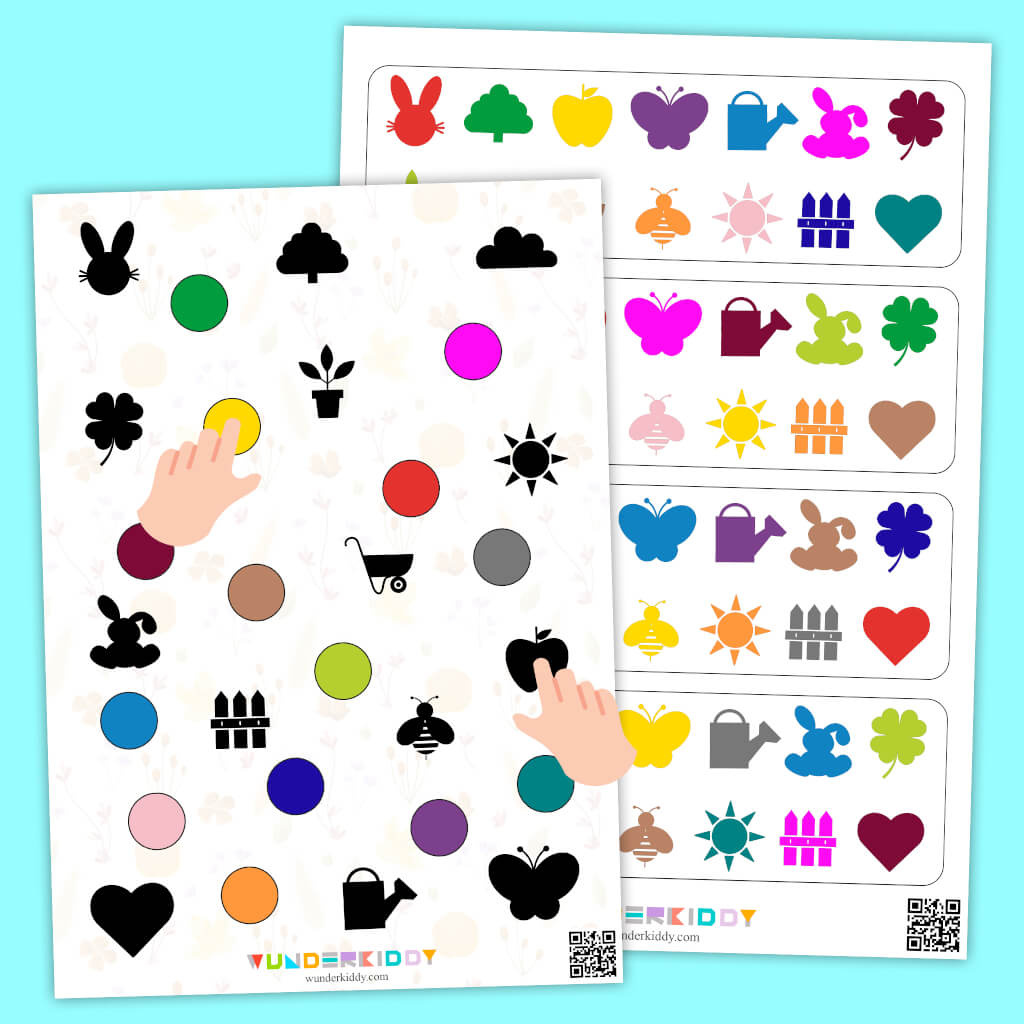 Printable Spring Hand-Eye Coordination Board Game for Kids