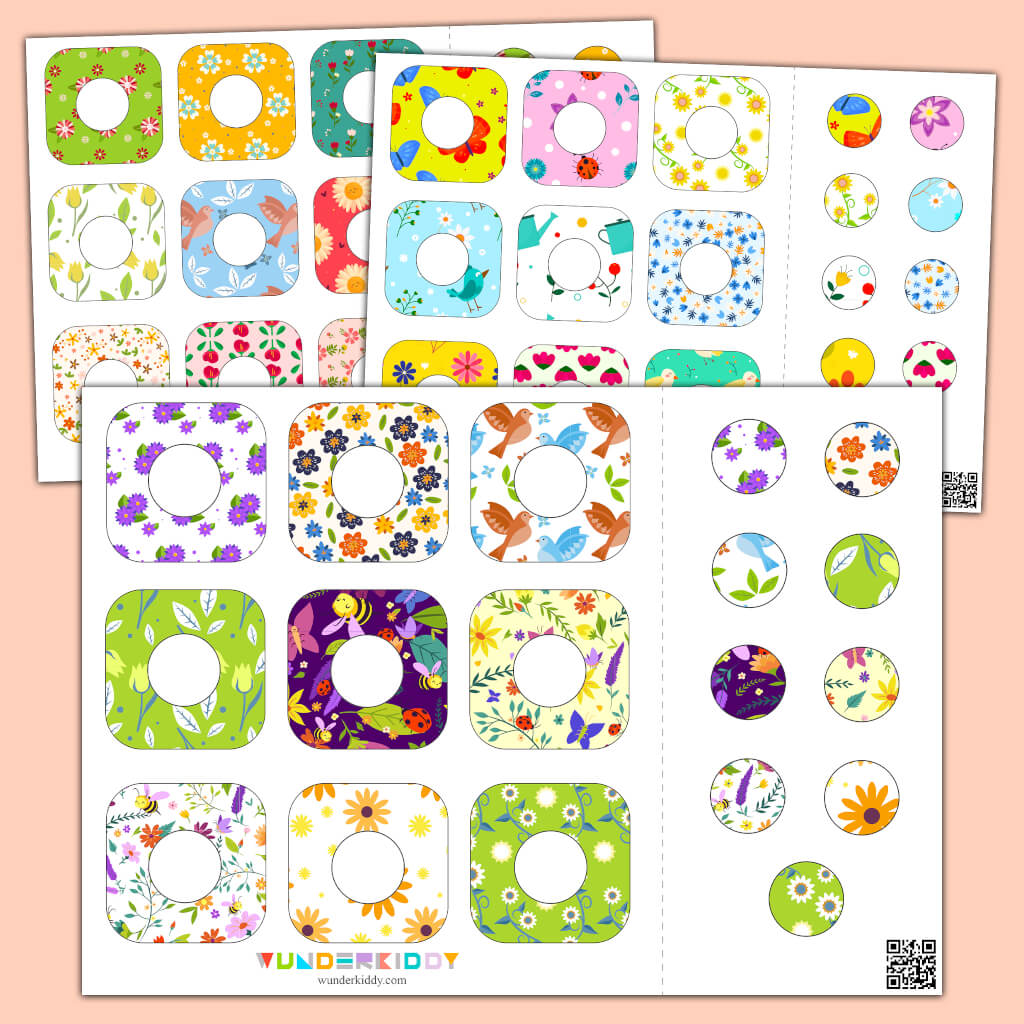 Printable Spring Themed Cut and Glue Worksheets for Kids
