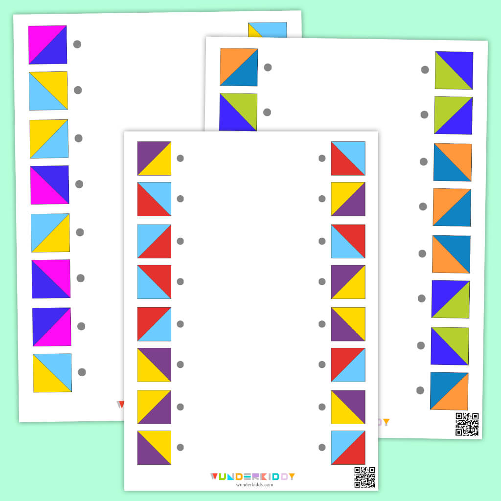 Printable Square Color Recognition Worksheet for Toddlers