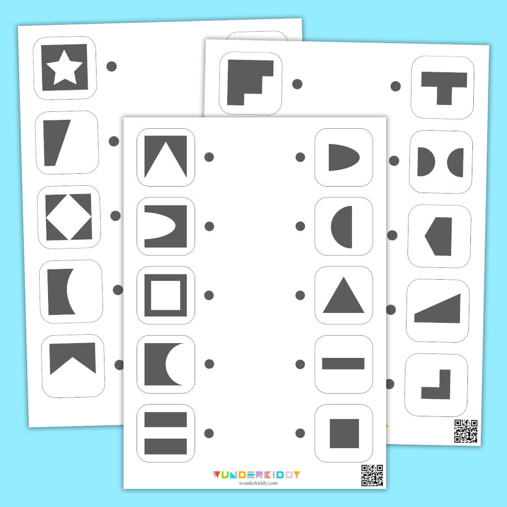 Printable Squares Missing Part Visual Puzzle Worksheet