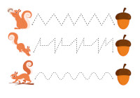Worksheets «Squirrel and acorn» - Download or print for free