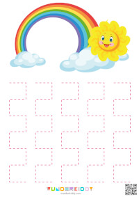Worksheets «Sun and rainbow» - Download or print for free