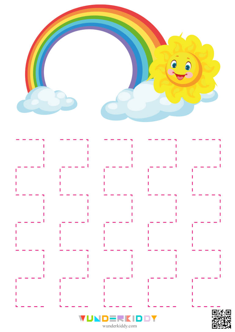 Worksheets «Sun and rainbow» - Download or print for free