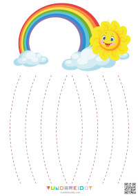 Worksheets «Sun and rainbow» - Download or print for free