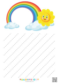 Worksheets «Sun and rainbow» - Download or print for free